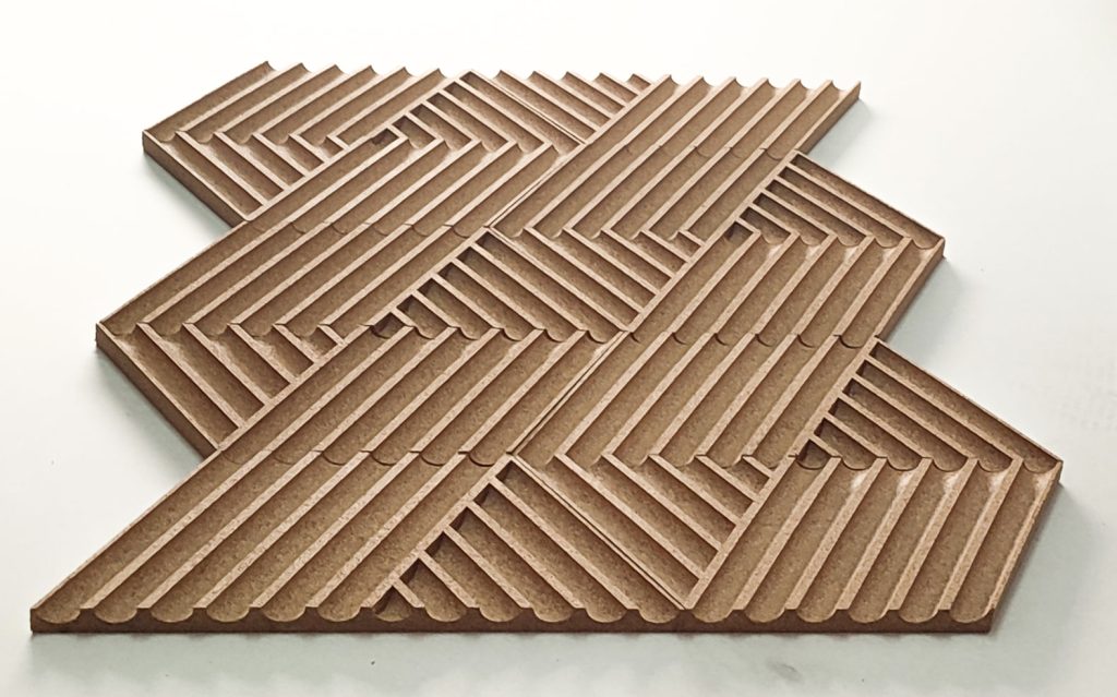 WEAVE természetes parafa 3D falpanel - szürke